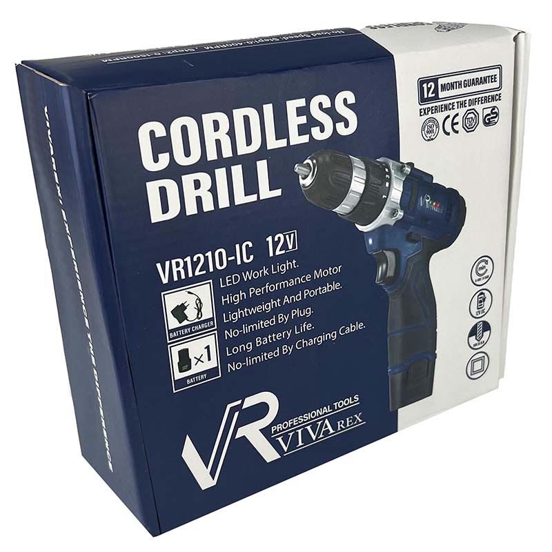 دریل پیچ گوشتی شارژی ویوارکس 12 ولت مدل VR1210-1C تک باتری – فروشگاه اینترنتی ابزارتات